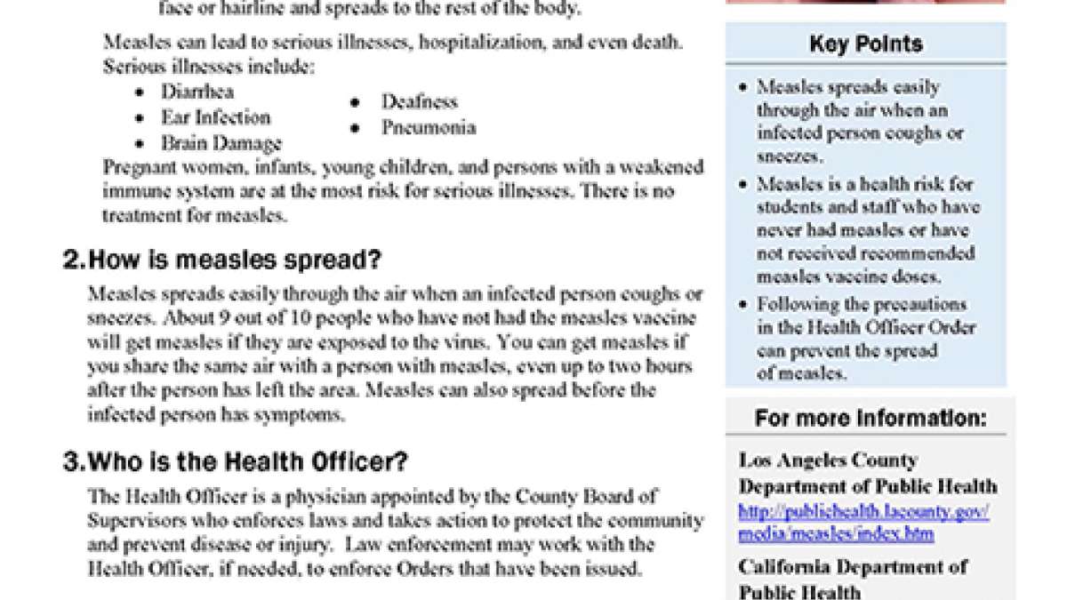 Frequently asked questions about measles | UCLA Health