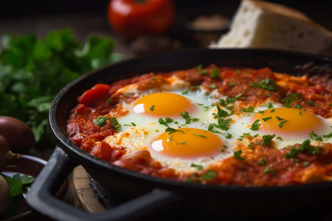 Eggs in Tomato Sauce Recipe with Herbed Yogurt | Simms Mann UCLA Center ...