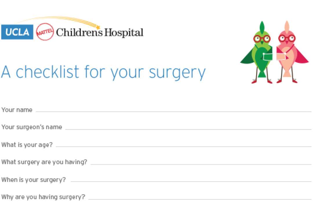 Preparing for Your Child's Surgery - UCLA Mattel Children’s Hospital ...