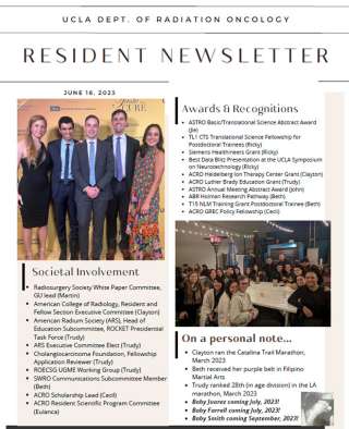 Resident Annual Newsletter - Radiation Oncology | UCLA Health