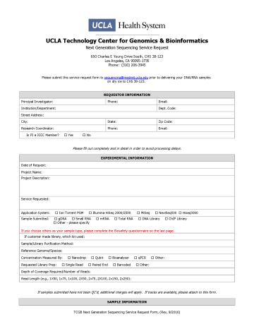 Service Request Form - Pathology | UCLA Health