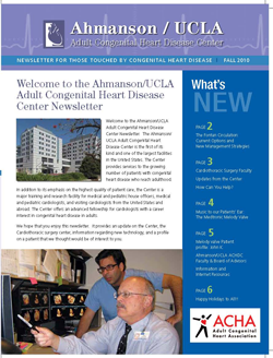 Newsletters - Adult Congenital Heart Disease | UCLA Health