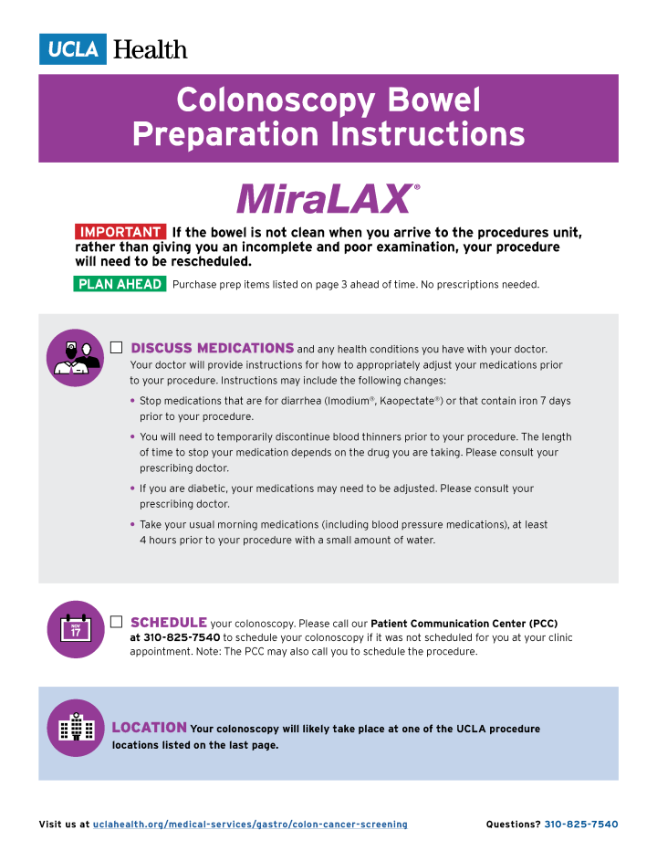 Colonoscopy Prep - Colorectal Cancer Screening | UCLA Health Jonsson ...