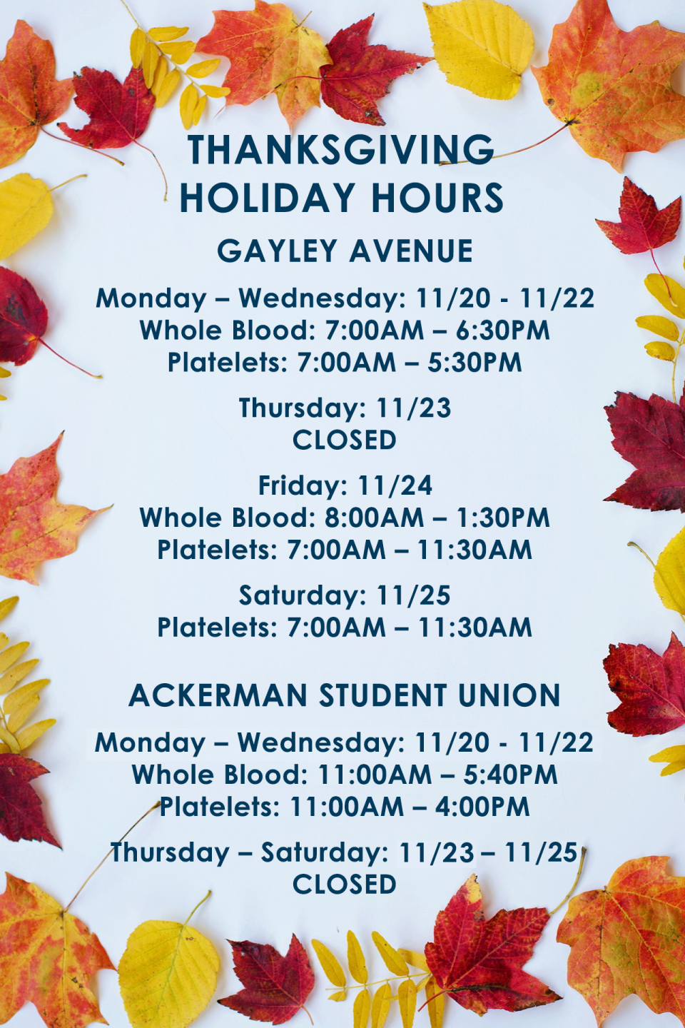 Locations and Hours - Blood & Platelet Center | UCLA Health