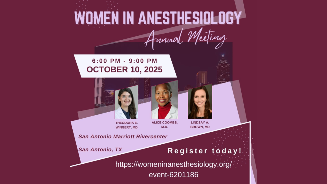 Upcoming Event: Women in Anesthesiology 2025 Annual Meeting ...