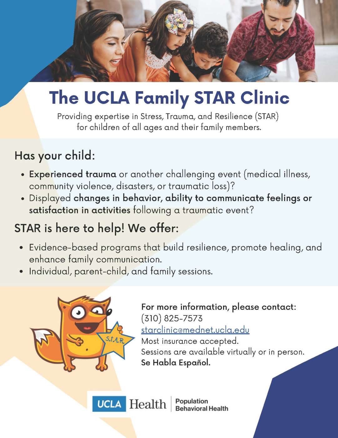 UCLA Stress Trauma and Resilience (STAR) Clinic - Psychiatry | UCLA Health