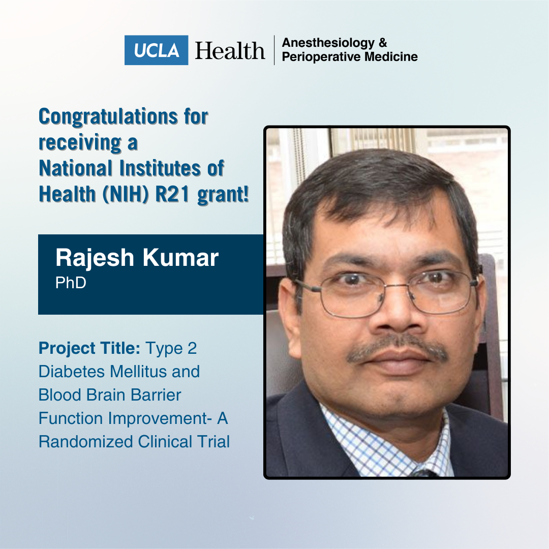 Rajesh Kumar, PHD receives a National Institutes of Health (NIH) R21 ...