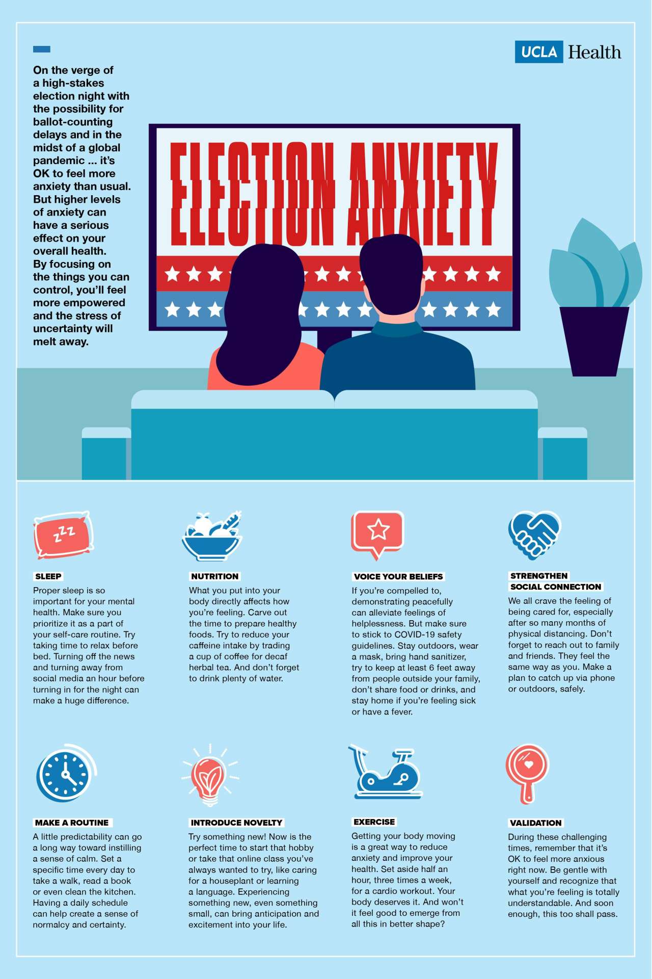 Infographic Tips For Dealing With Election Anxiety Ucla Health