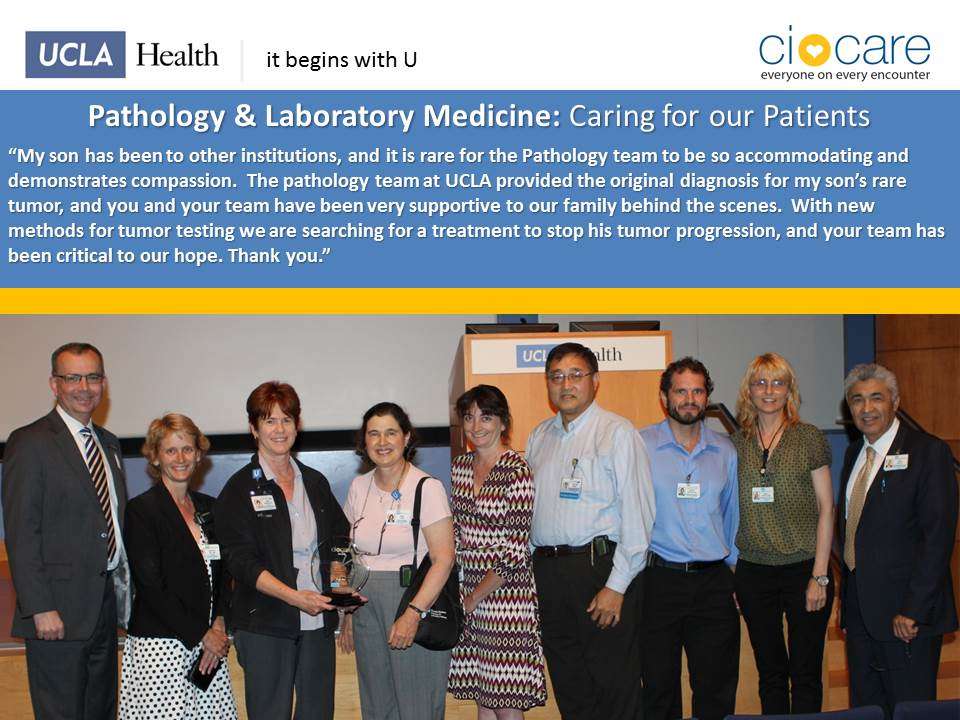 CICARE Team Award - Pathology | UCLA Health